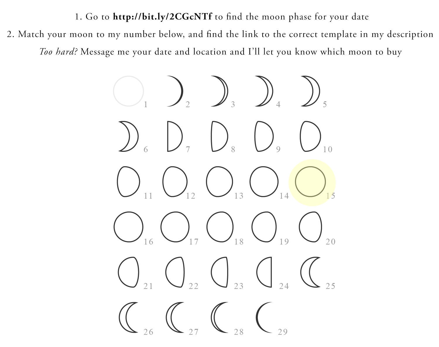 Full Moon Printable, Custom Moon Phases, Moon Print, Moon Wall Decor ...
