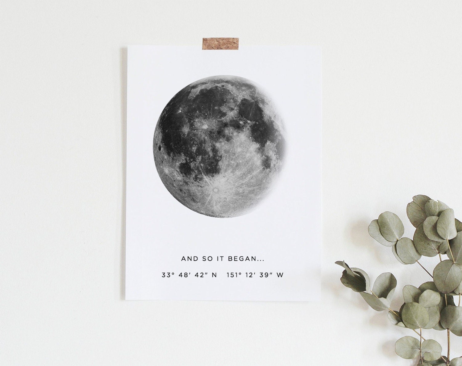 Moon Phase Print, Custom Moon Phase, Moon Wall Art, Personalized Quote ...