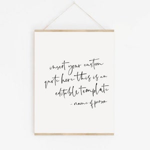 Custom Quote Printable, Quote Template, Edit Yourself Quote Print ...