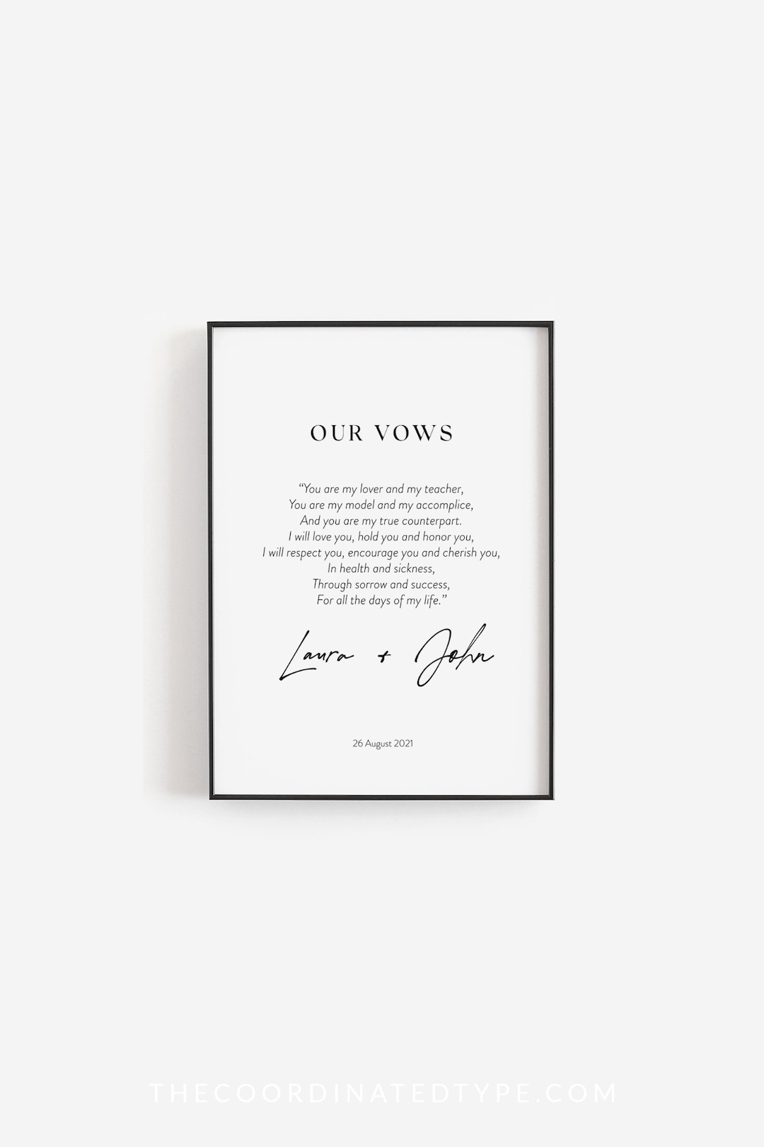 Wedding Vows Printable, Wedding Vows Wall Art, Wedding Vows Print ...