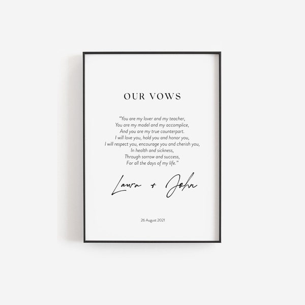 Wedding Vows Print - Etsy