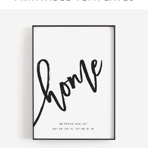 Home Print Template, Home Prints, Home Wall Art, Typography Print, New ...