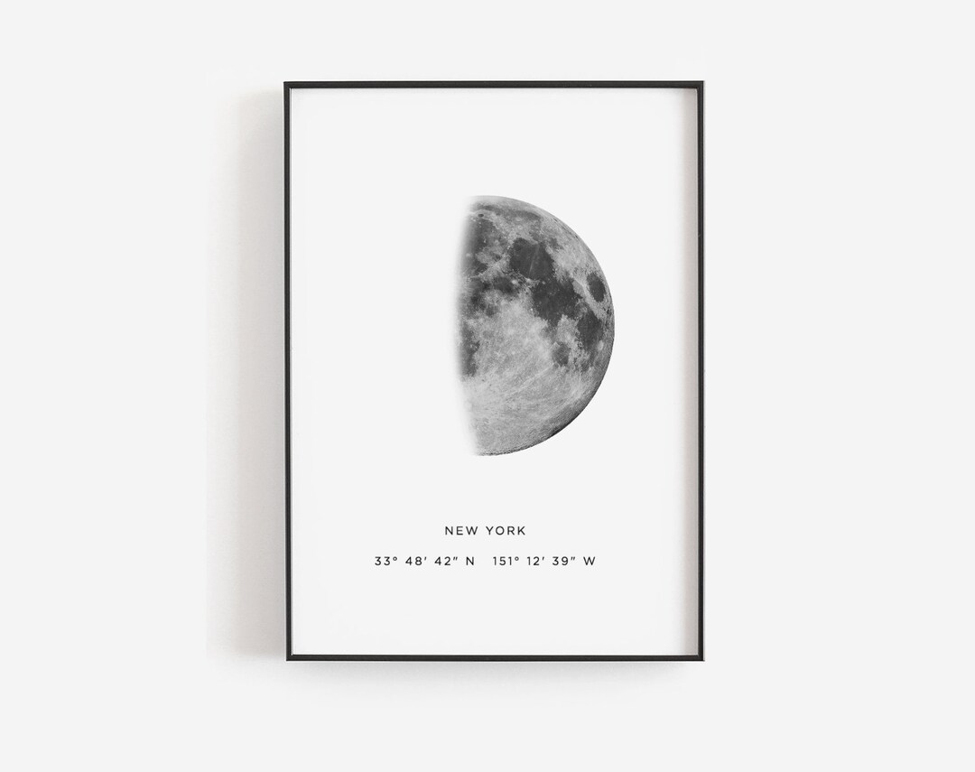 Moon Phase Location Print Template, Moon Phase Printable, Travel Poster ...