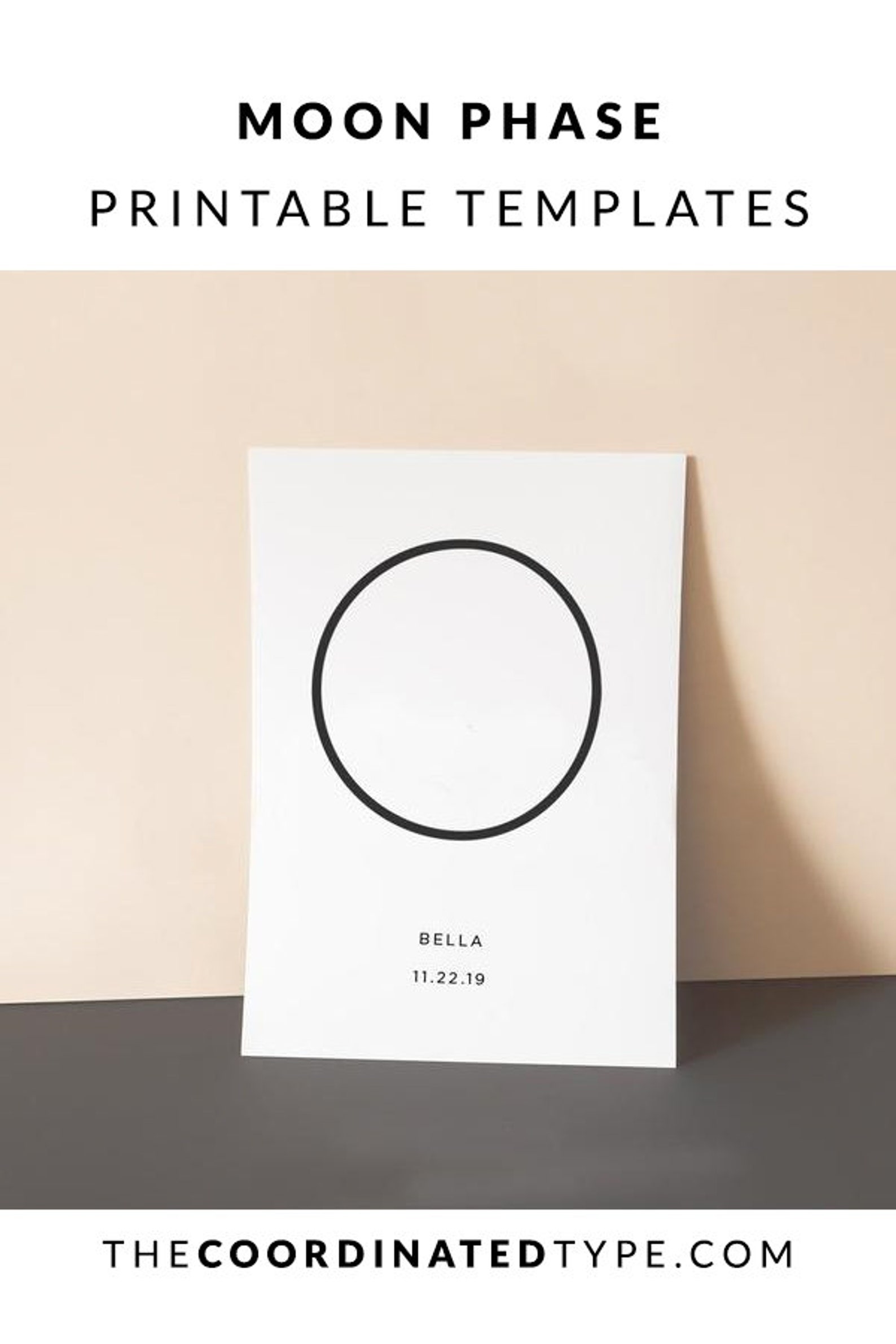 EDITABLE Moon Line Art Line Drawing Wall Art Minimalist - Etsy