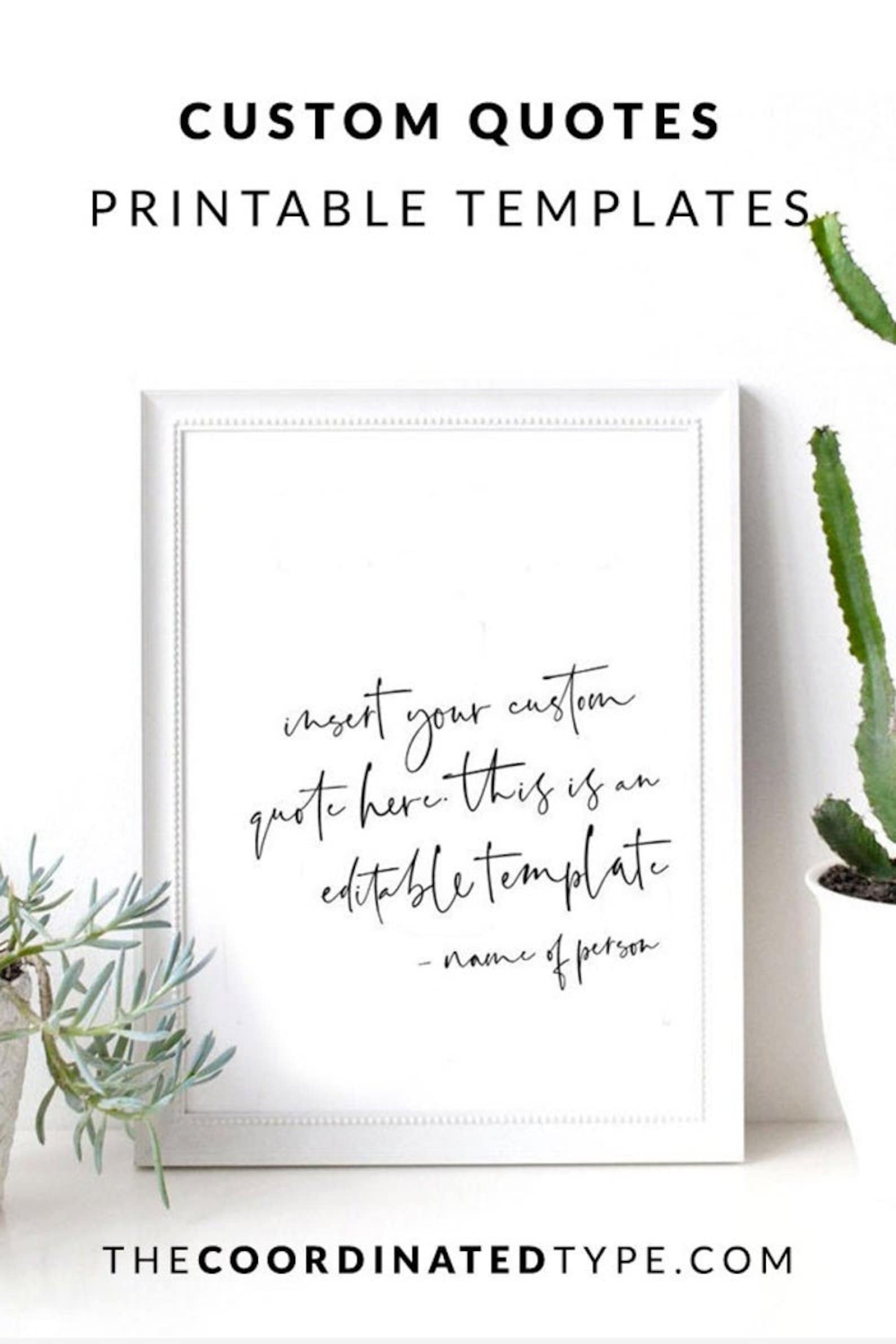 Custom Quote Printable, Quote Template, Edit Yourself Quote Print ...