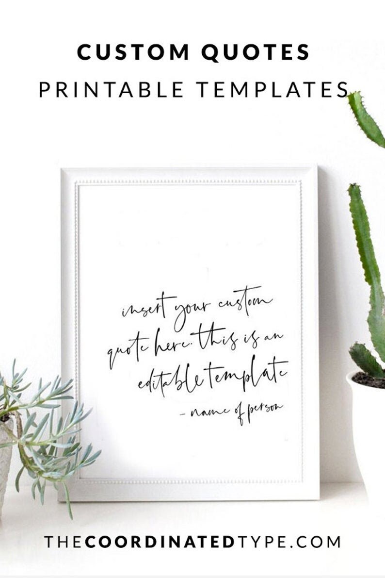 Custom Quote Printable Quote Template Edit Yourself Quote - Etsy Australia