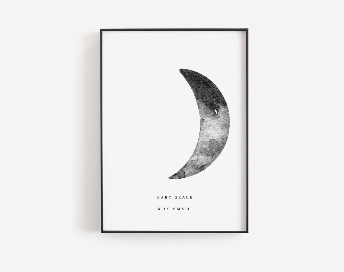 Moon Phase Template Birth Print Gifts for Baby Personalised - Etsy