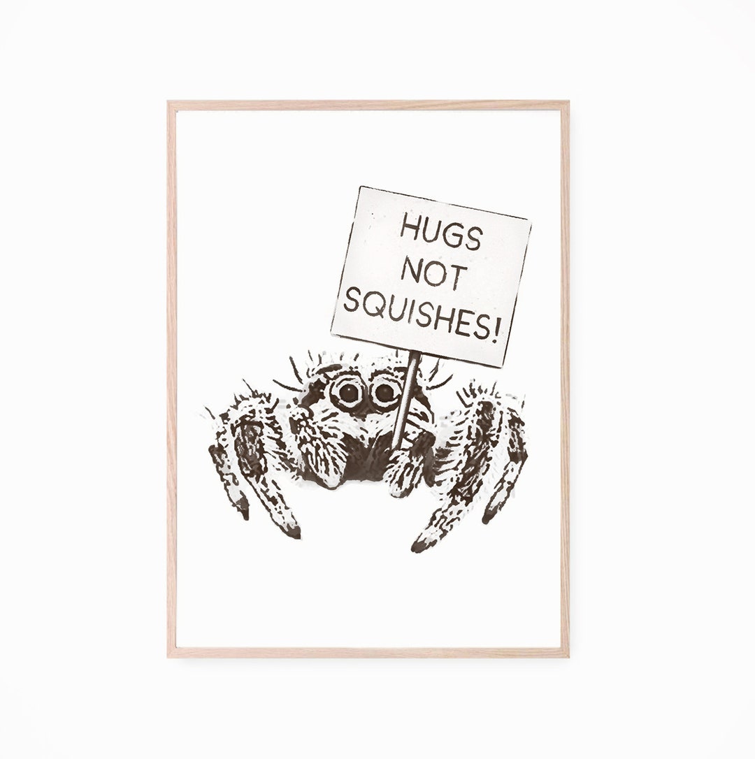 Printable Instant Download, Cute Jumping Spider, Spider Wall Art, Funny ...