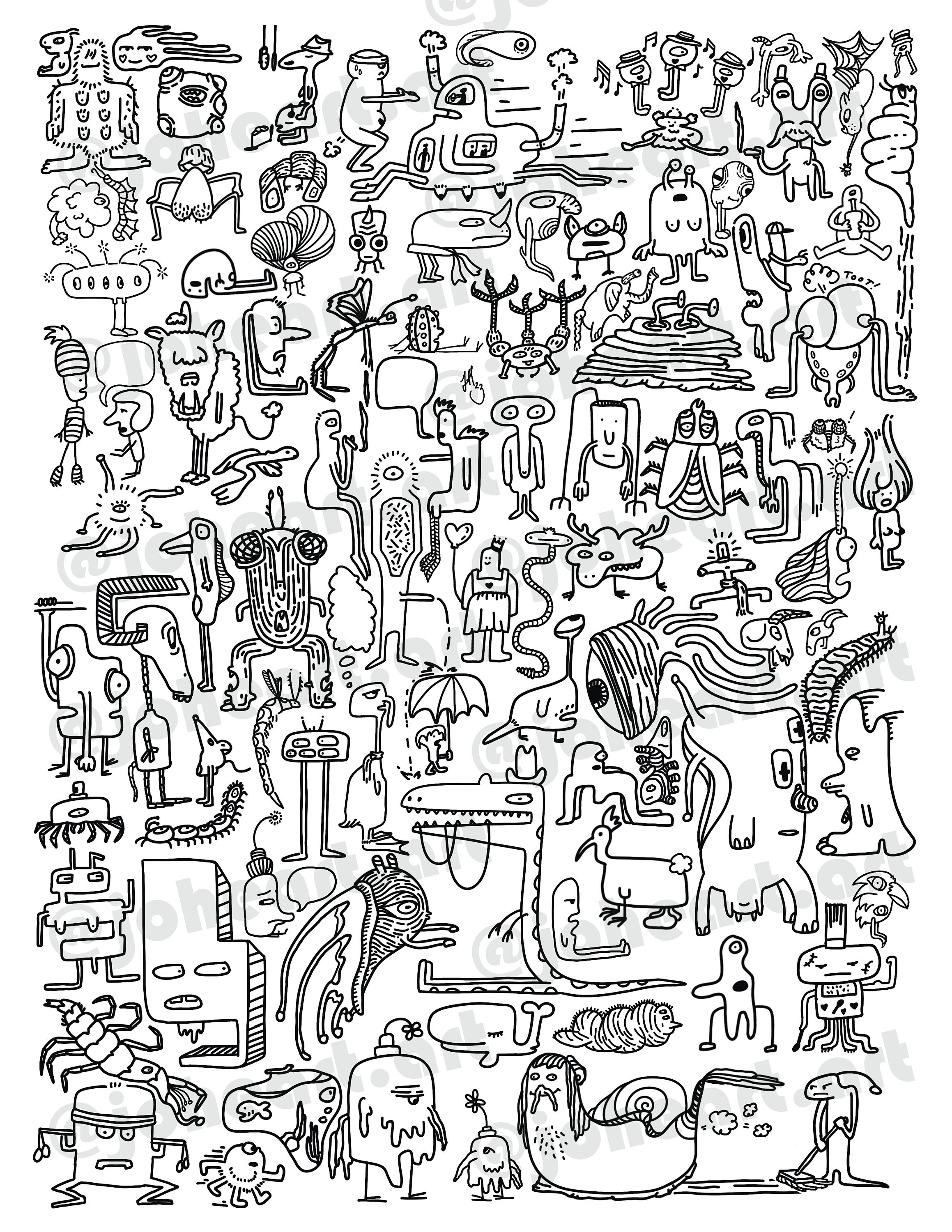 Maximalist Collection Coloring Page - Etsy