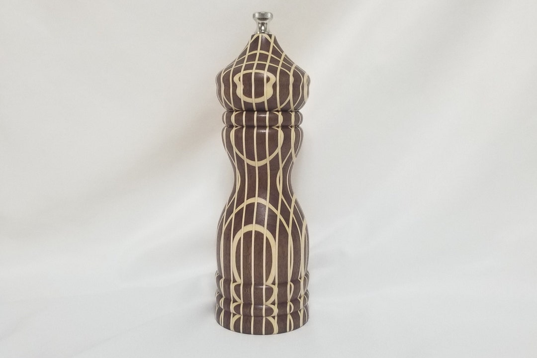 Woodturned Black Walnut and Maple Segmented Peppermill - Etsy