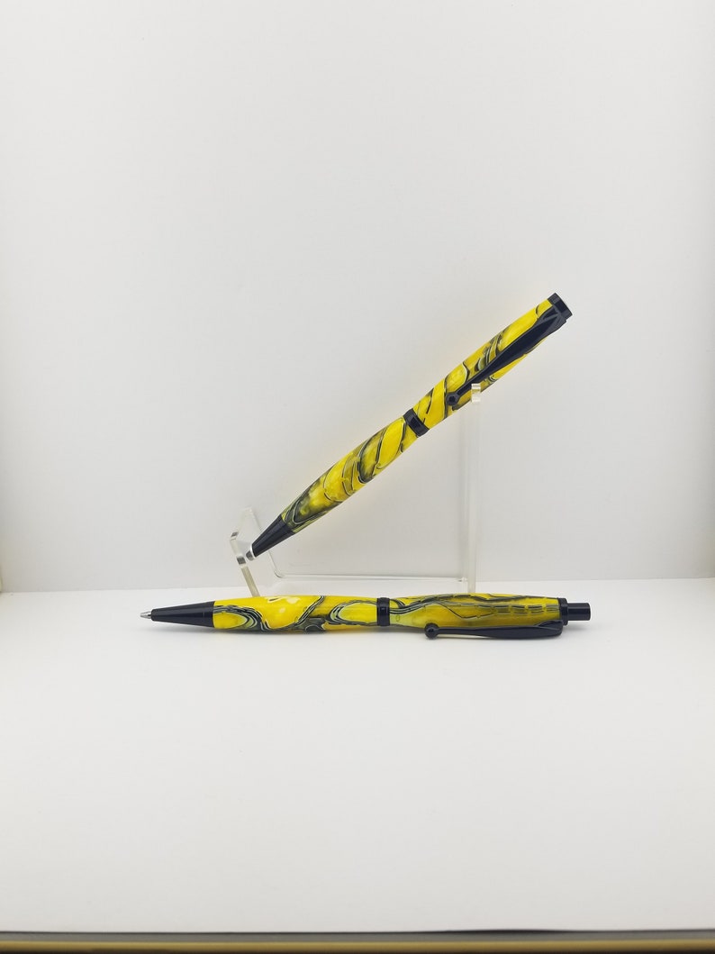 Handmade Refillable Electric Yellow Mesh Pen and Pencil Set - Etsy