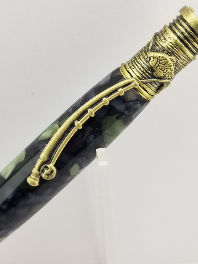 Handmade Black and Green Swamp Fishing Refillable Pen - Etsy