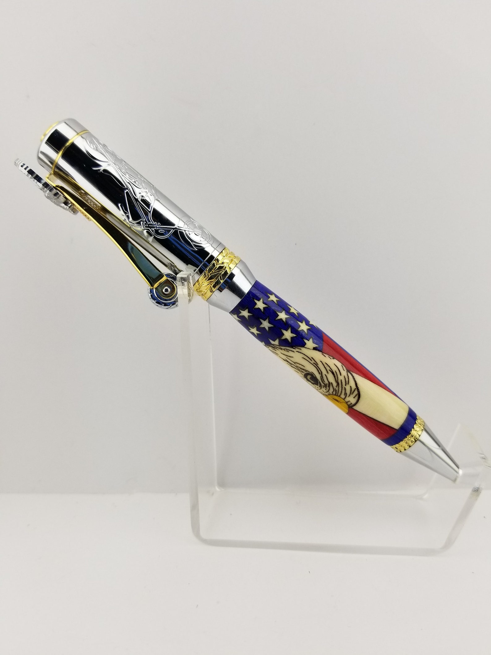 Woodturned Refillable American Bald Eagle Motorcycle Pen - Etsy