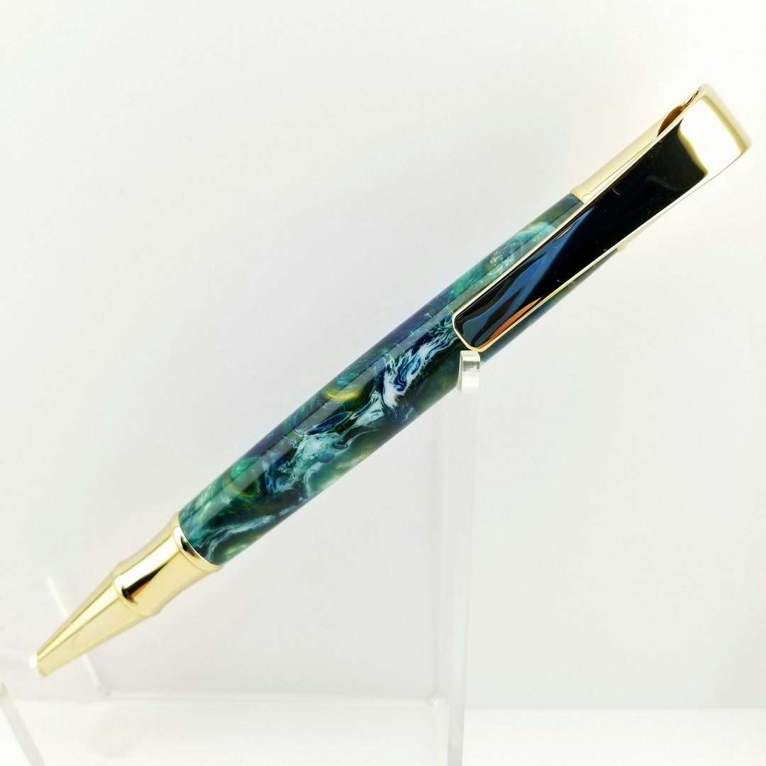 Handmade Ocean Swirl Refillable Pen - Etsy