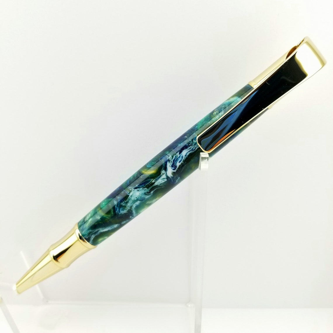 Handmade Ocean Swirl Refillable Pen - Etsy
