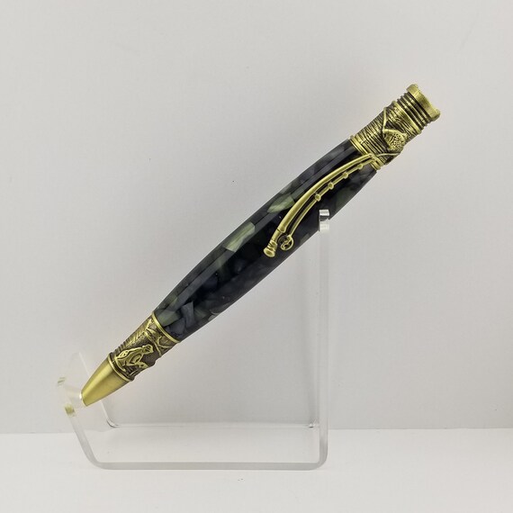 Handmade Black and Green Swamp Fishing Refillable Pen | Etsy