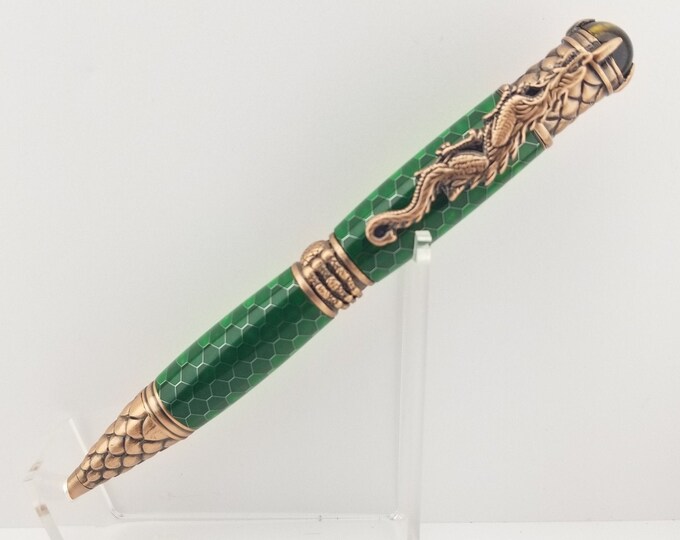 Handmade Neon Viper Green and Yellow Refillable Chinese Dragon Pen - Etsy