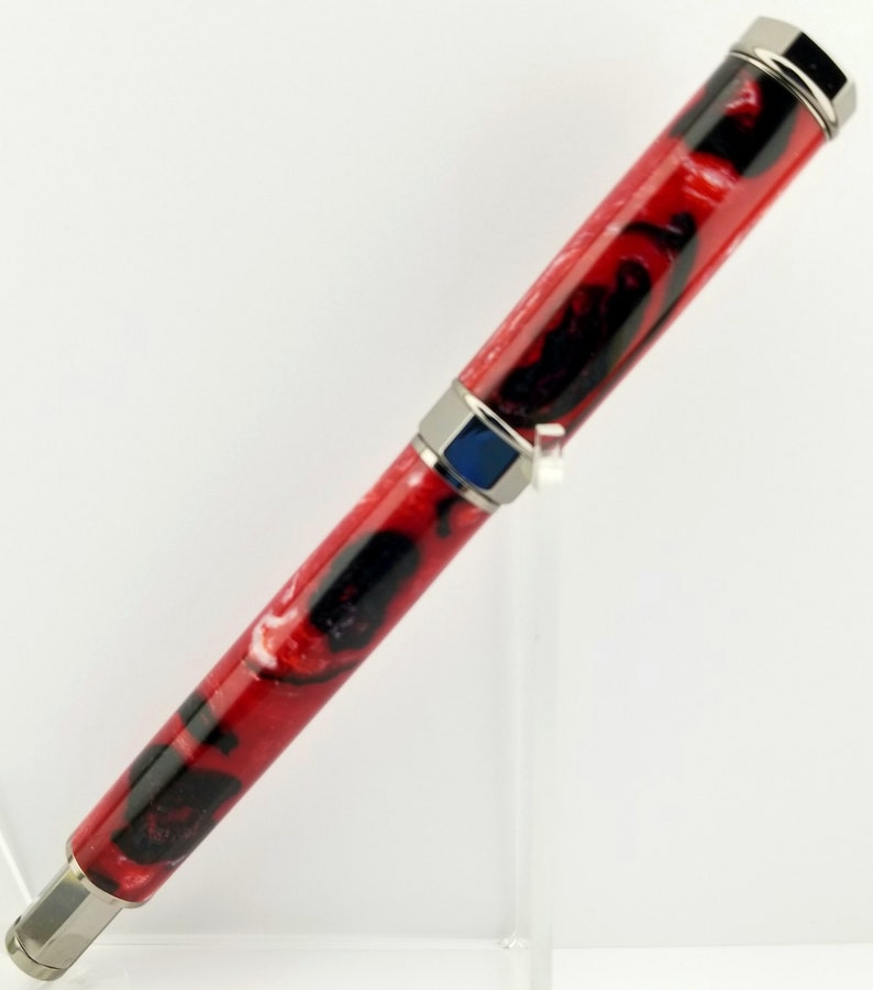 Handmade Red and Black Refillable Rollerball Pen - Etsy