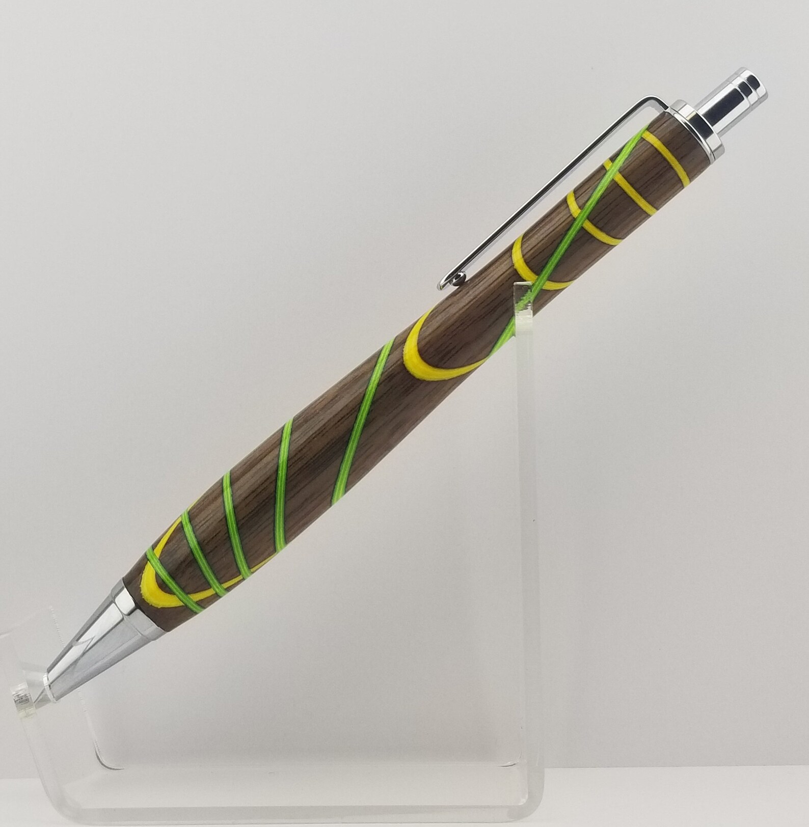 Neon and Walnut Refillable Gel Click Pen - Etsy