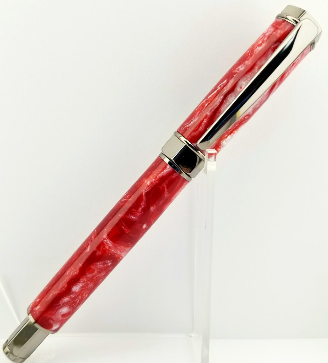 Handmade Red and Black Refillable Rollerball Pen - Etsy
