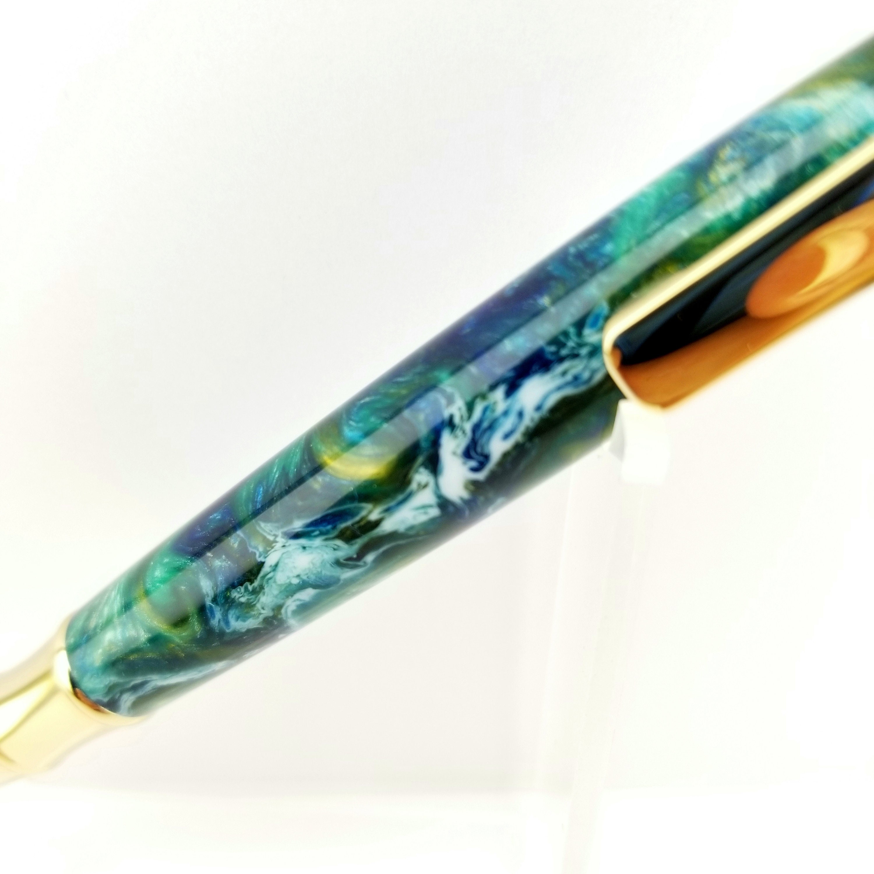 Handmade Ocean Swirl Refillable Pen - Etsy