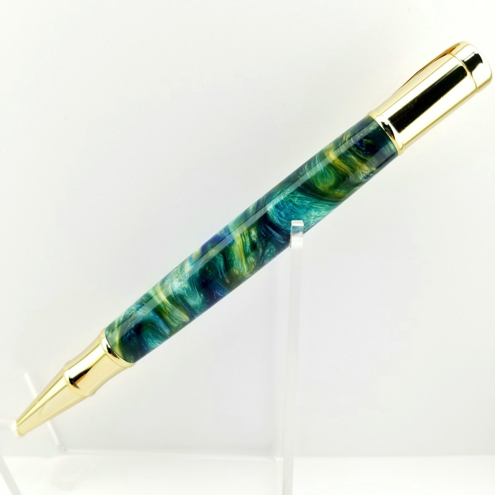 Handmade Ocean Swirl Refillable Pen - Etsy
