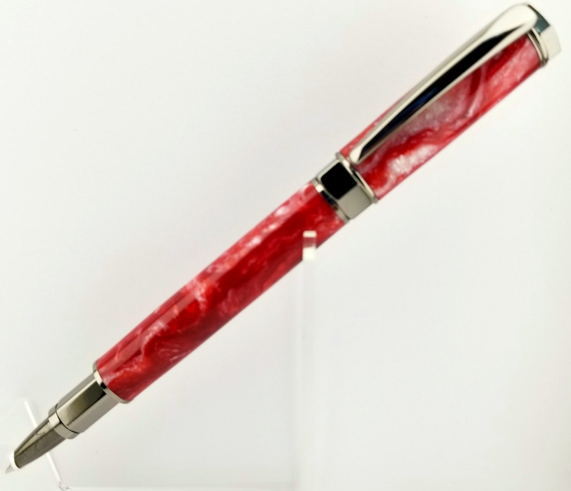 Handmade Red and Black Refillable Rollerball Pen - Etsy