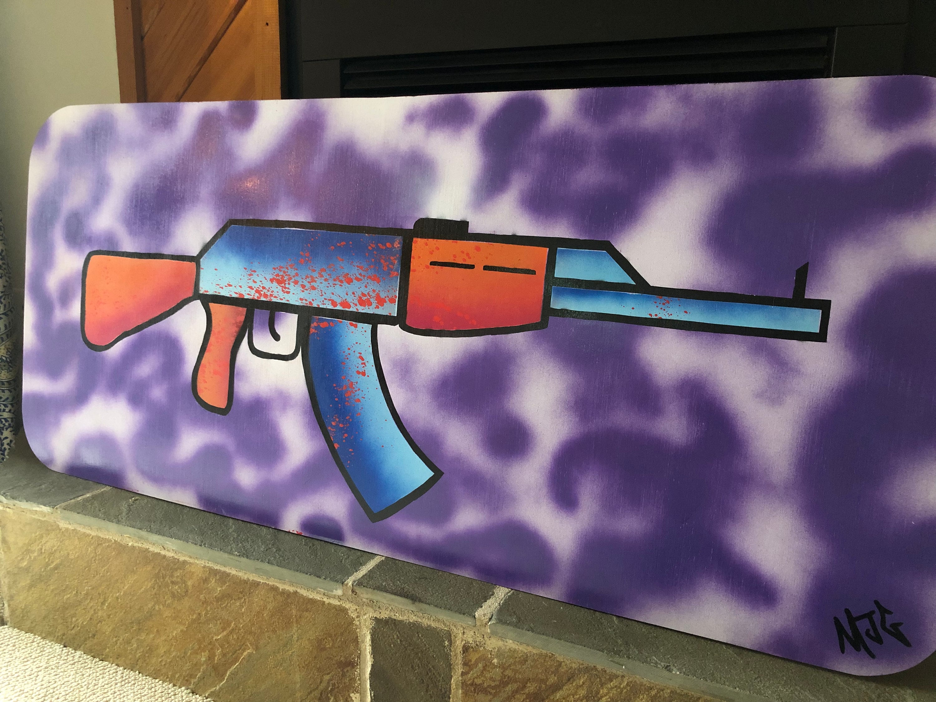 Ak 47 Stencil Graffiti