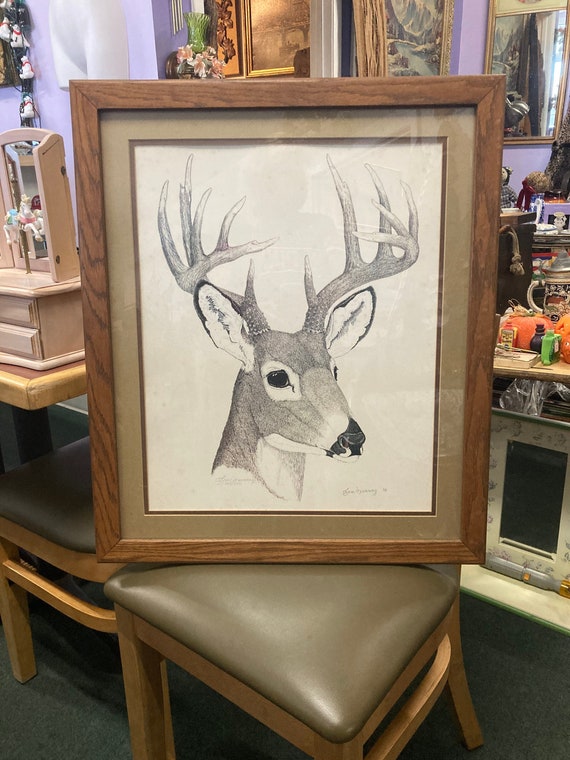 Buck Art Pen Drawing by Gene Murray 1978 | Etsy