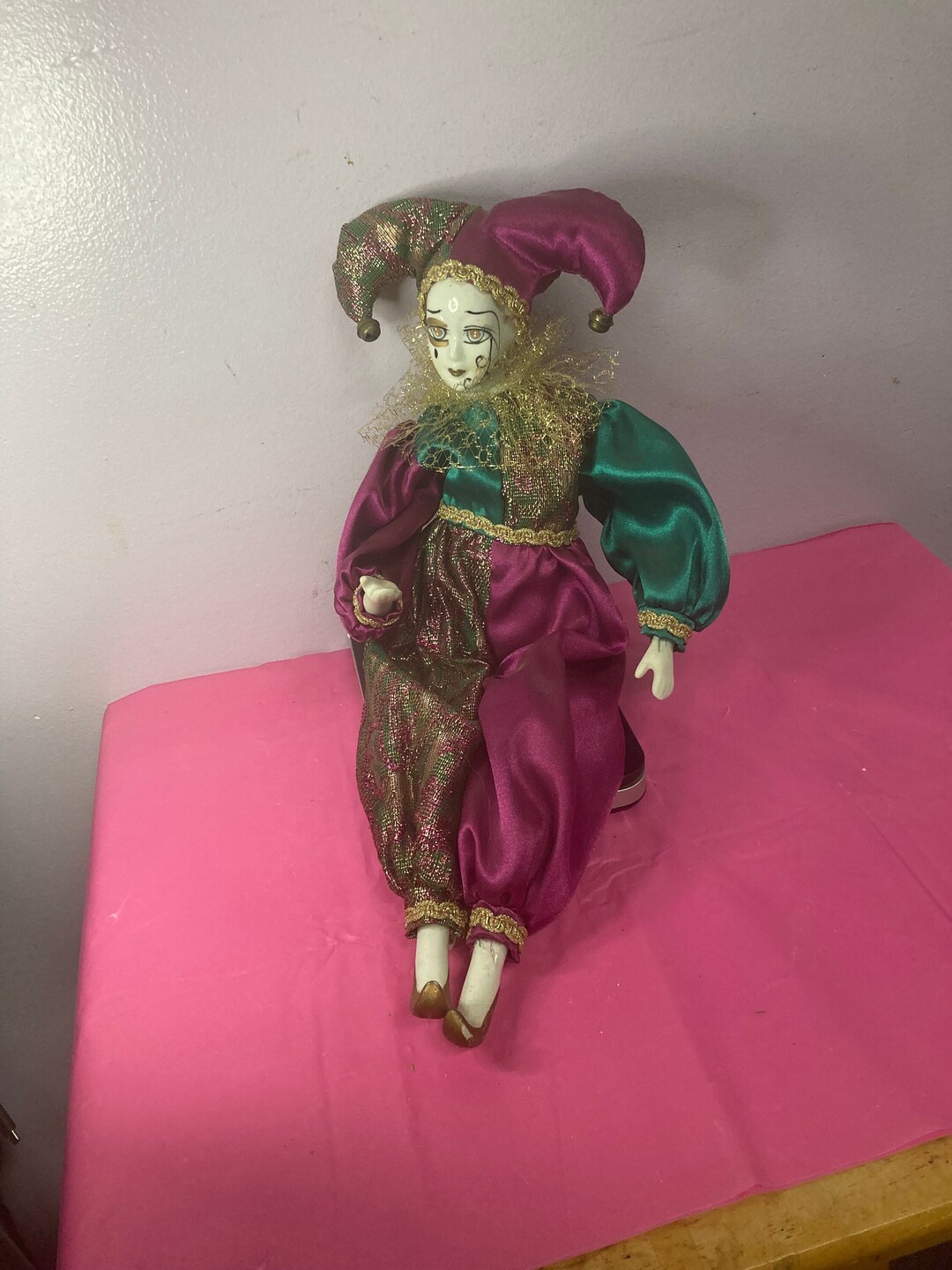 Rare musical Animated Jester Doll, Mardi Gras - Etsy