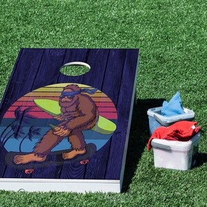 Big Foot Sasquatch Funny Cornhole Board Wrap Vinyl Decal Sticker ...