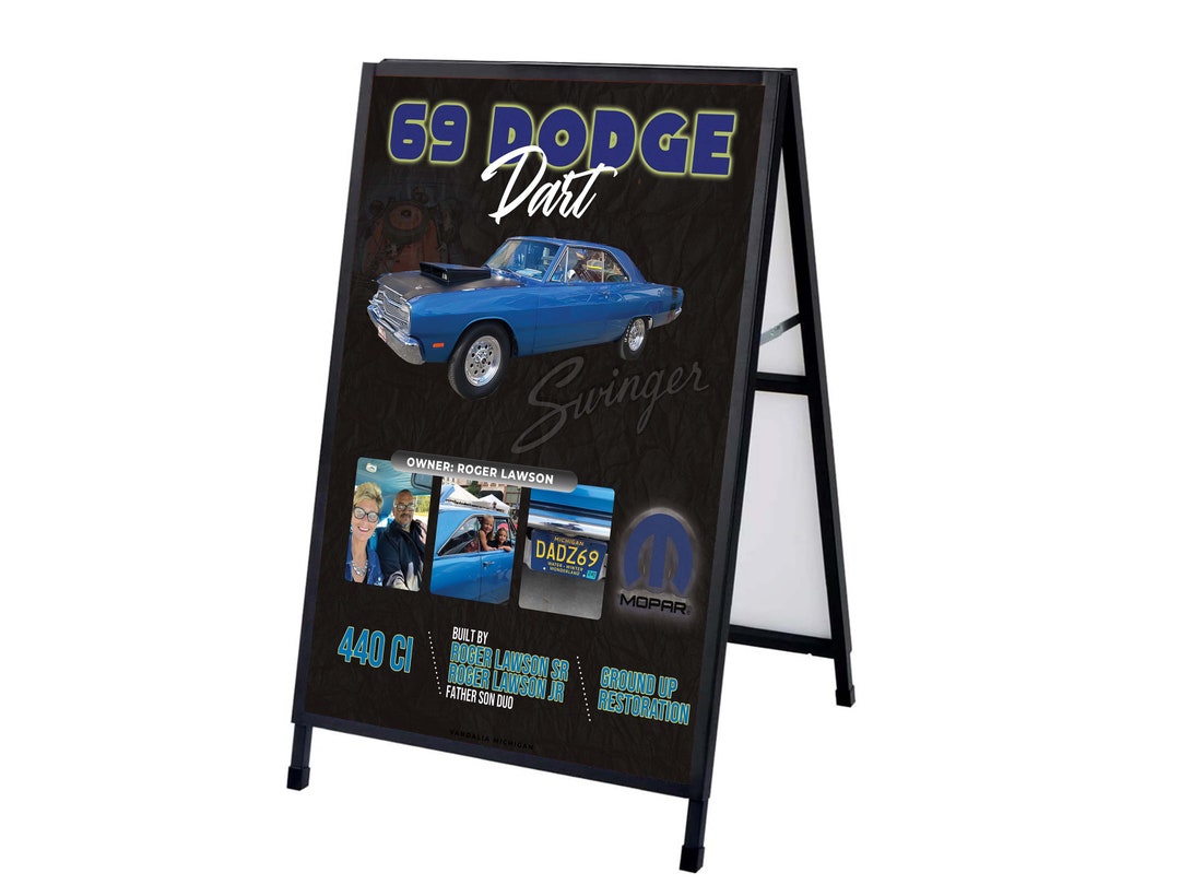 Custom Car Show Display Sign Board - Personalized Plaque for Car Enthusiasts Classic Muscle Car ...