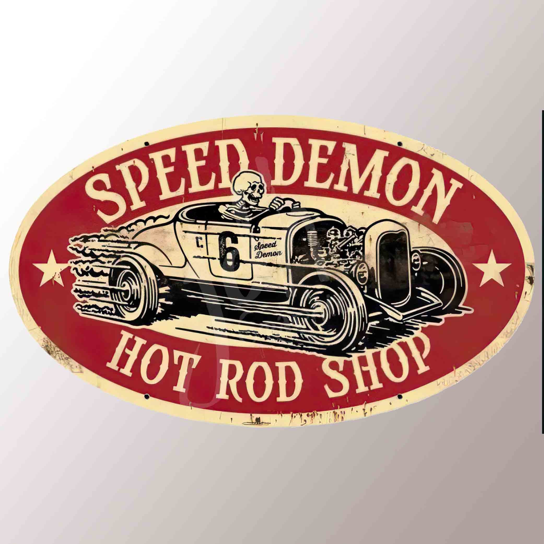 Speed Demon Vintage Style Vinyl Decal Sticker Hot Rod Rat Rod ...