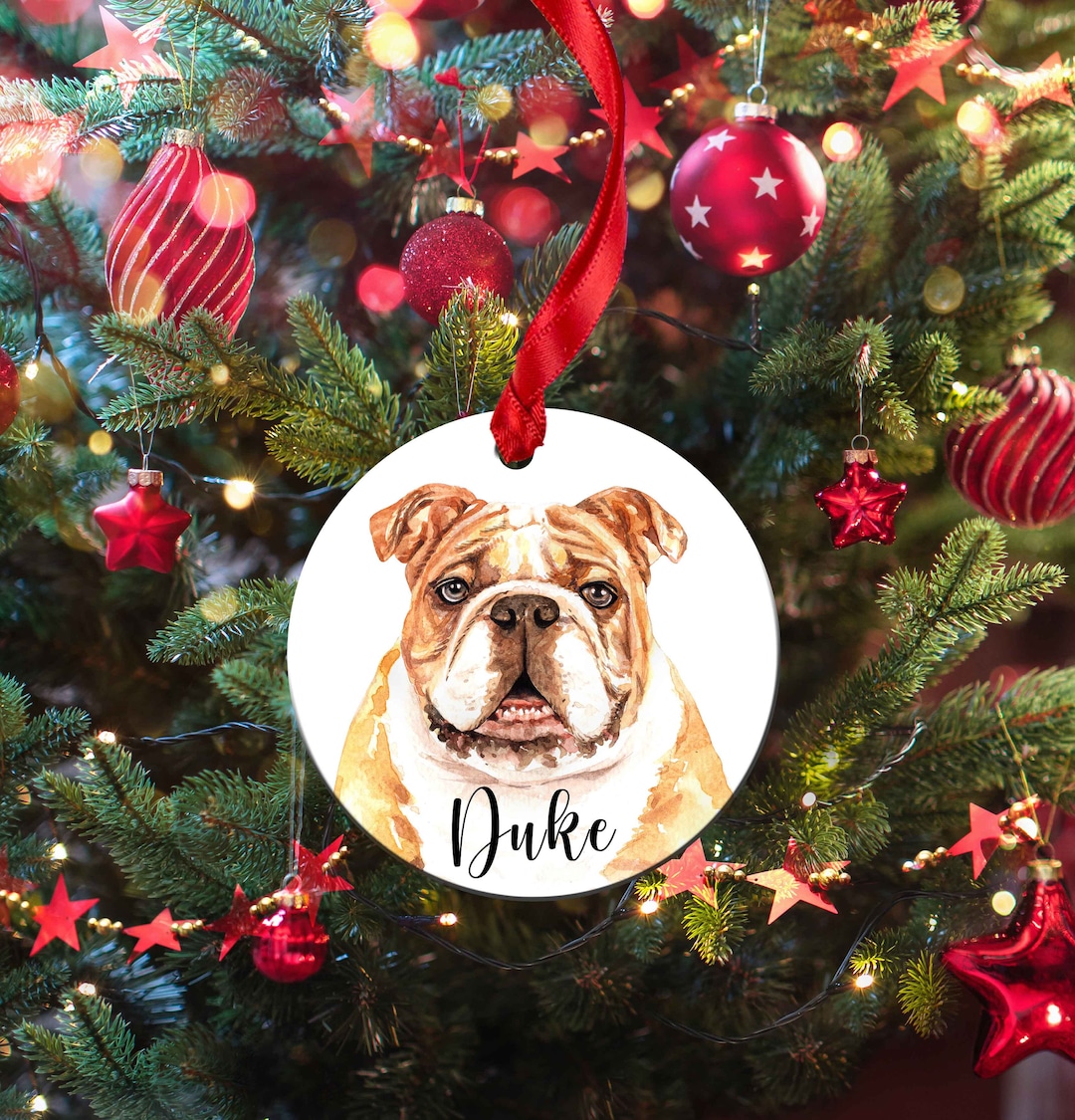 Personalized English Bulldog Christmas Tree Ornament - Etsy