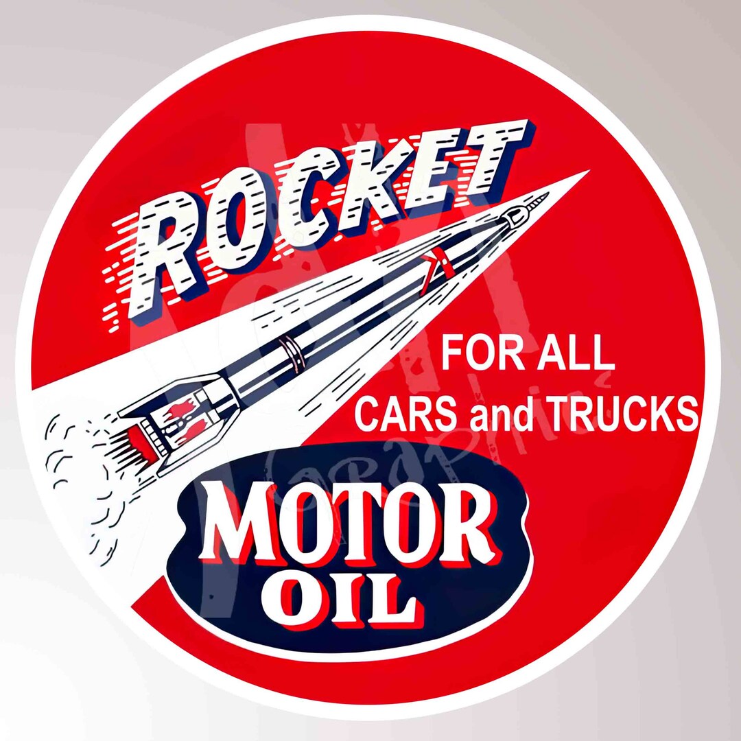 Rocket Oil Vintage Style Vinyl Decal Sticker Hot Rod Rat Rod Motorcycle ...
