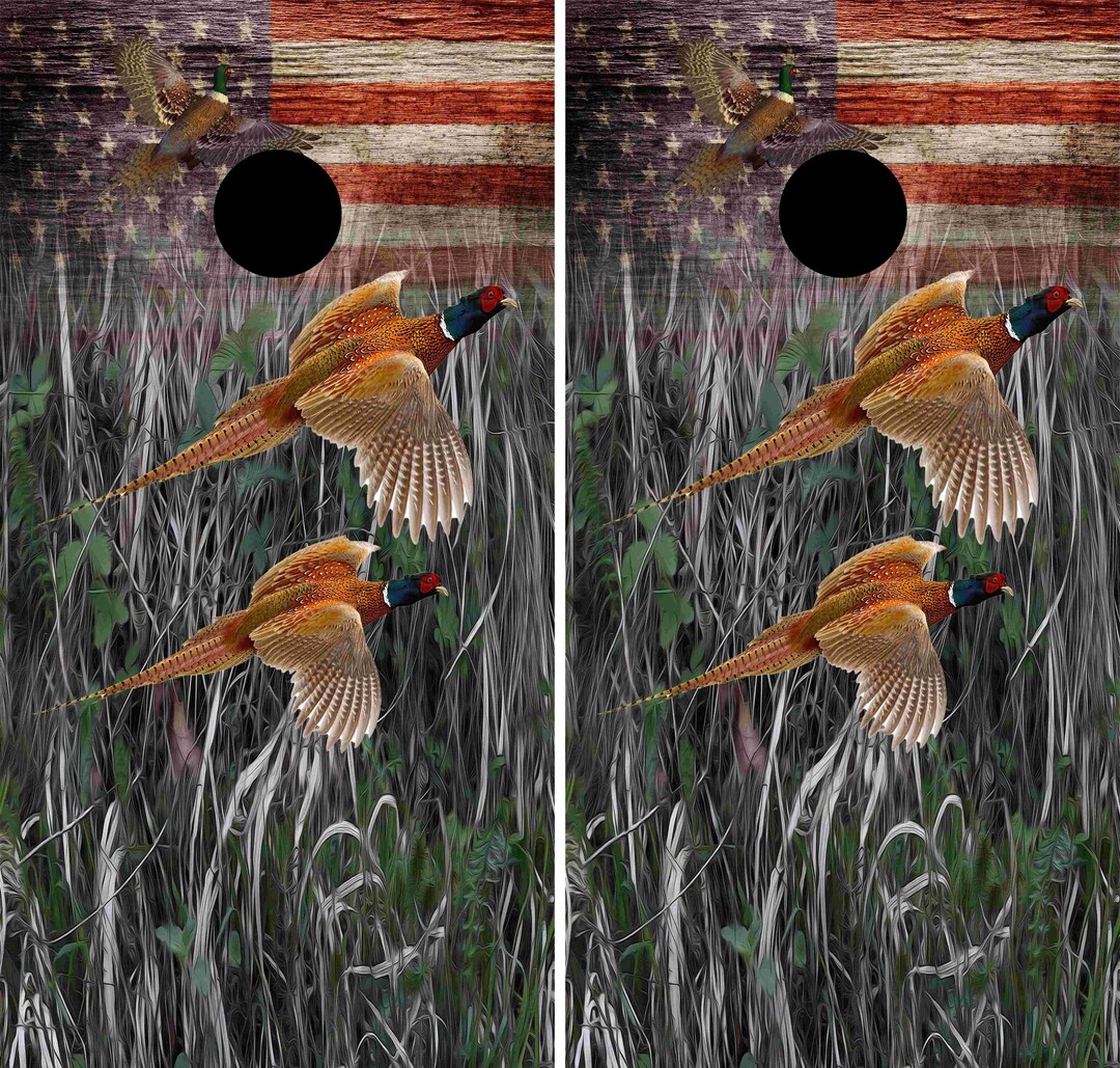 Pheasent Hunting Dog Bird Dog Vinyl Cornhole Board Wrap Sticker ...