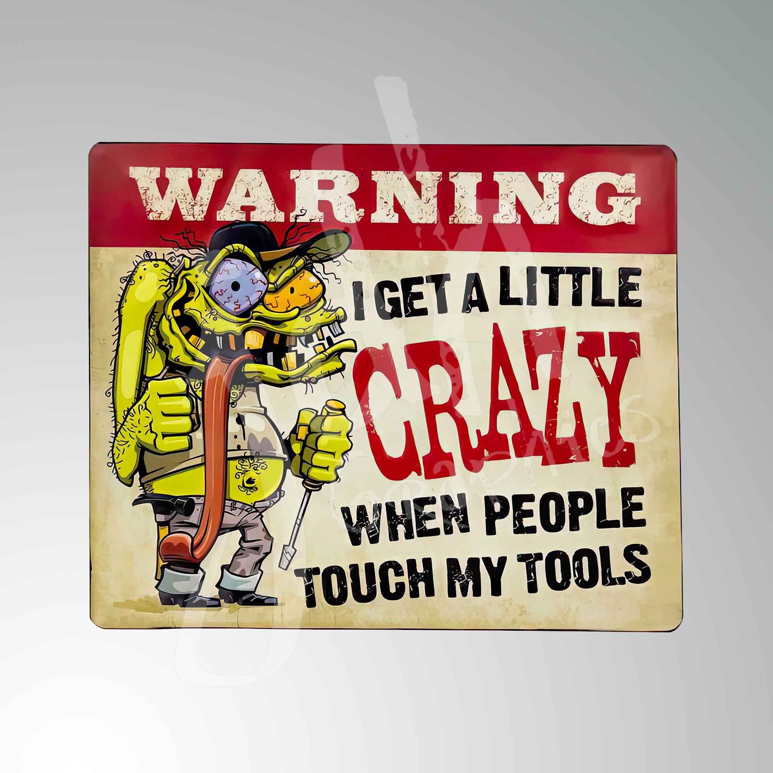 Warning Tools Toolbox Crazy Vintage Style Vinyl Decal Sticker Hot Rod ...