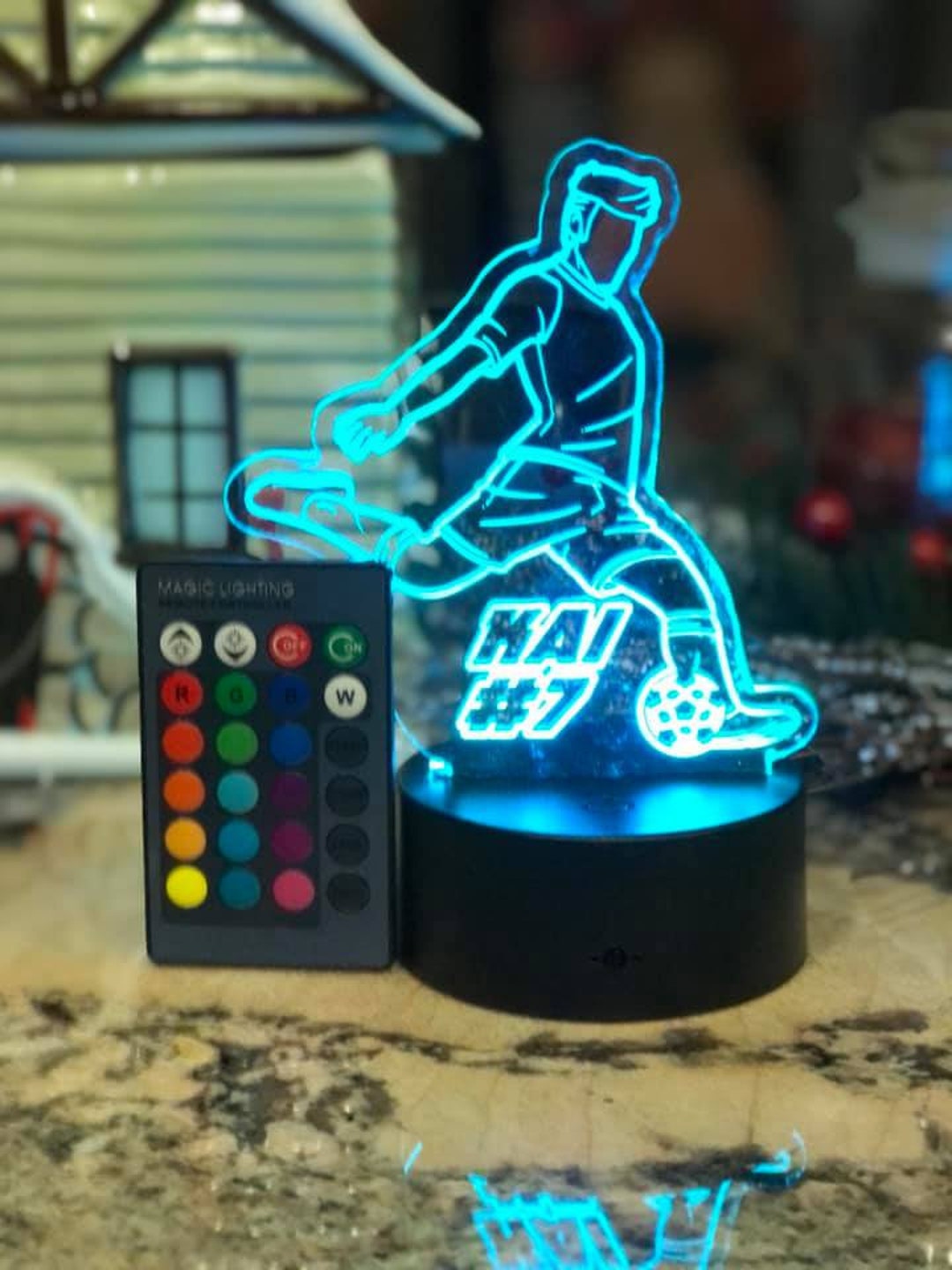 Personalized Soccer Acrylic Light up Sign Night Light Personalized ...