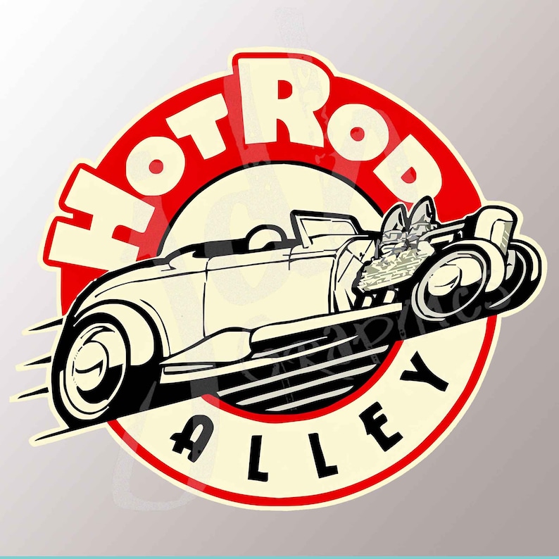 Rat Vintage Style Vinyl Decal Sticker Hot Rod Alley Rat Rod Motorcycle ...
