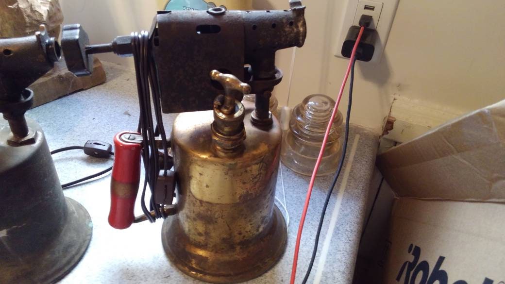 Antique Torch Accent Lamp - Etsy