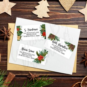 Personalized Christmas Holiday Return Address Postal Labels Stickers ...