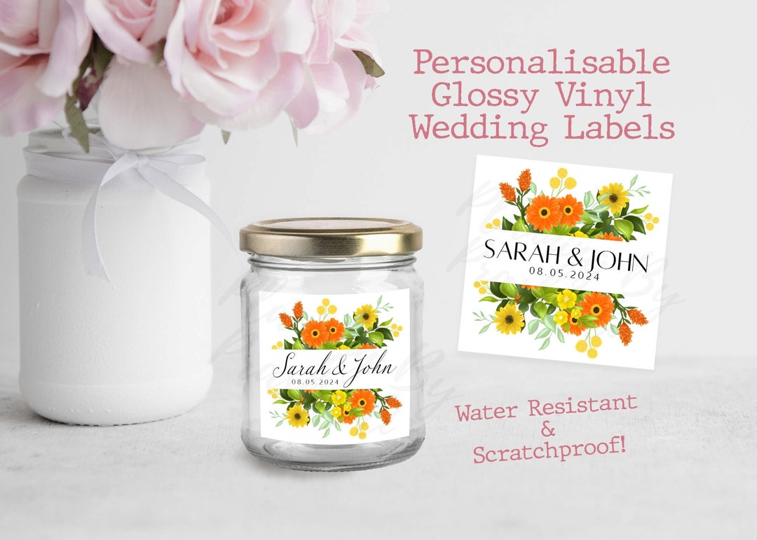 Square Wedding Stickers Labels - Wedding Favor Stickers, Thank You ...