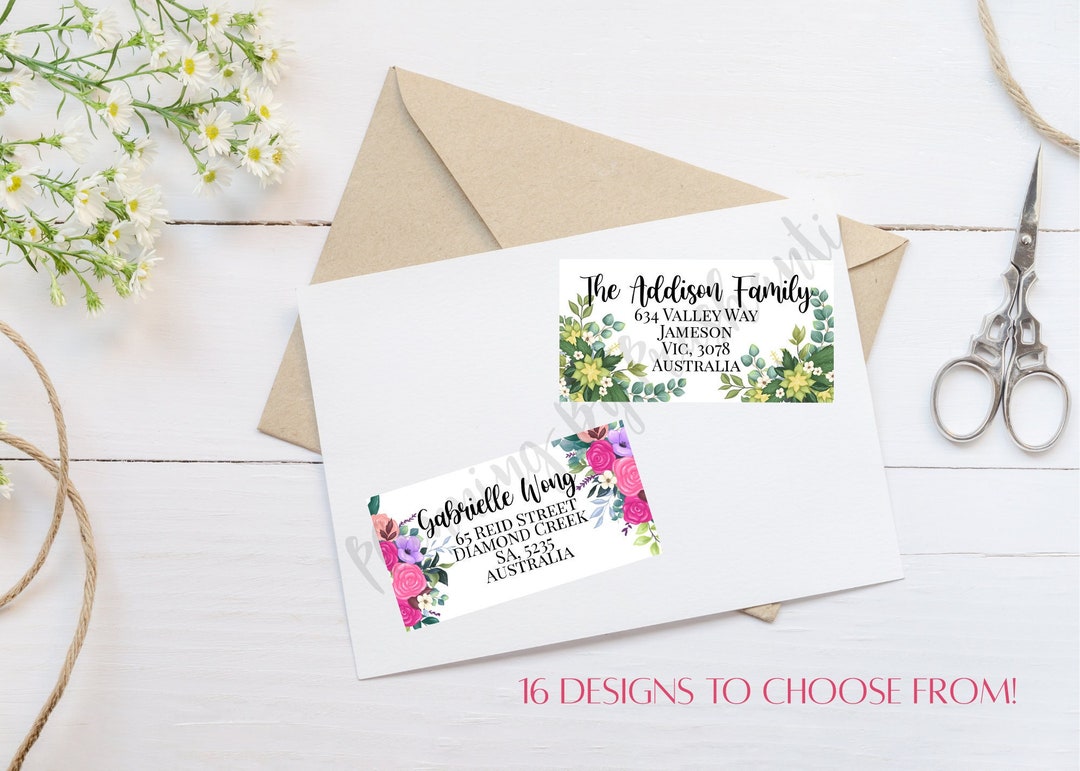 Personalized Return Address Postal Labels Stickers Wedding Labels ...