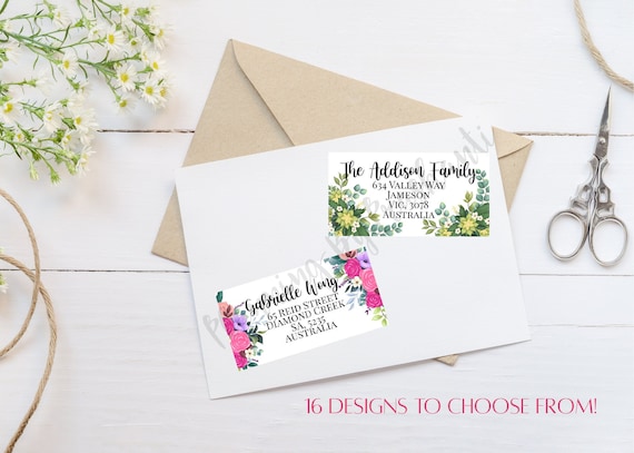 Personalized Return Address Postal Labels Stickers Wedding - Etsy Australia