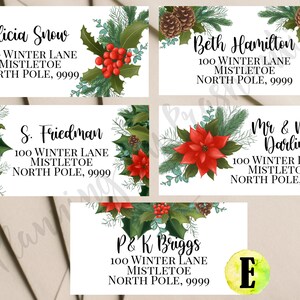 Personalized Christmas Holiday Return Address Postal Labels Stickers ...