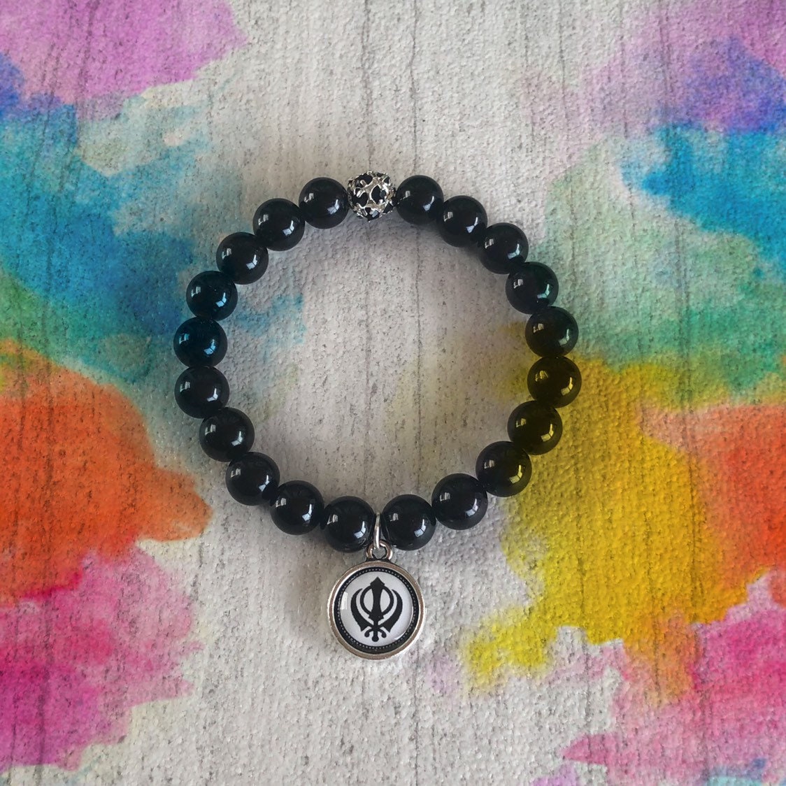 Sikh Kanda Black Tourmaline Protection Bracelet