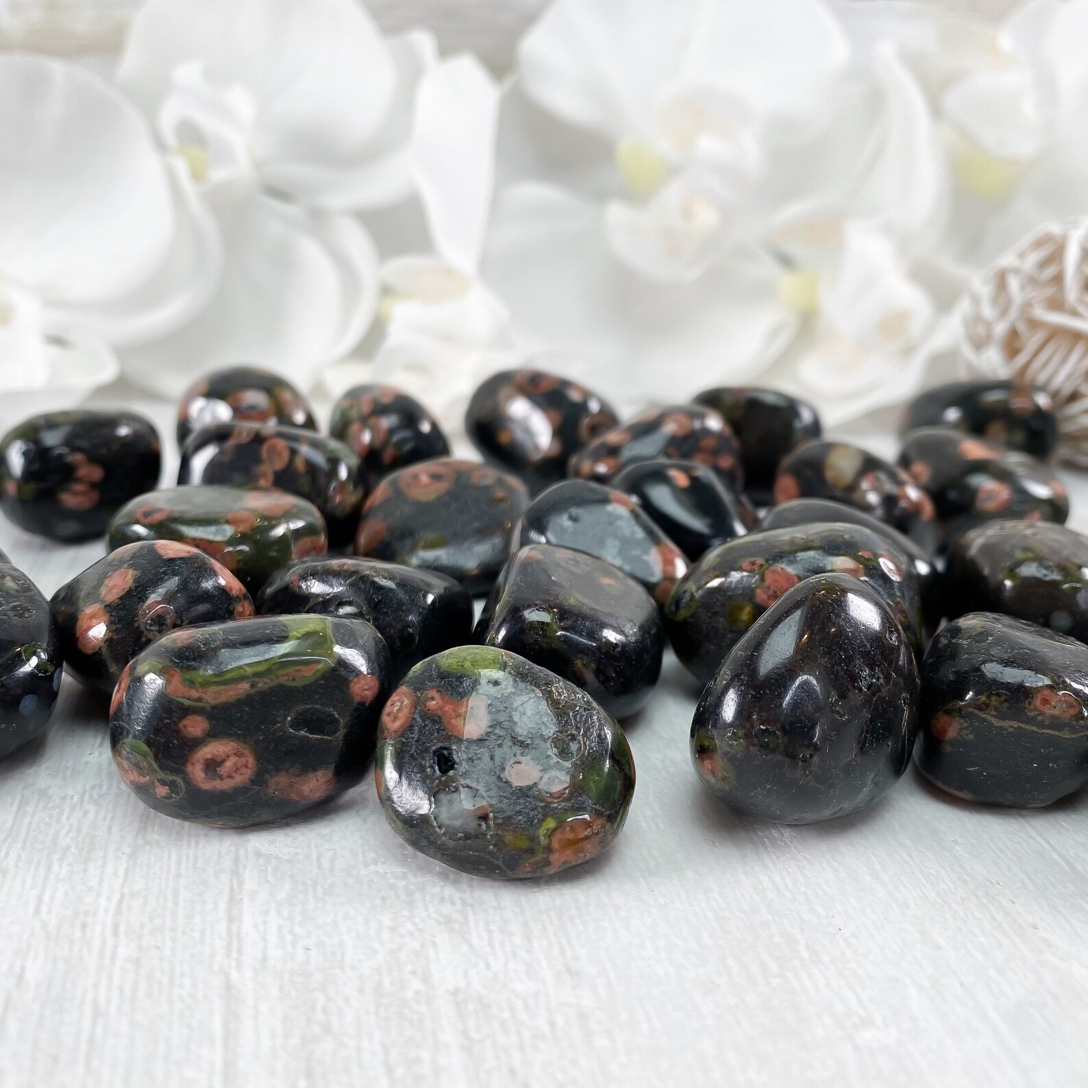 Red Snowflake Obsidian Tumbled Stone, Red Snowflake Obsidian Stone, Red ...