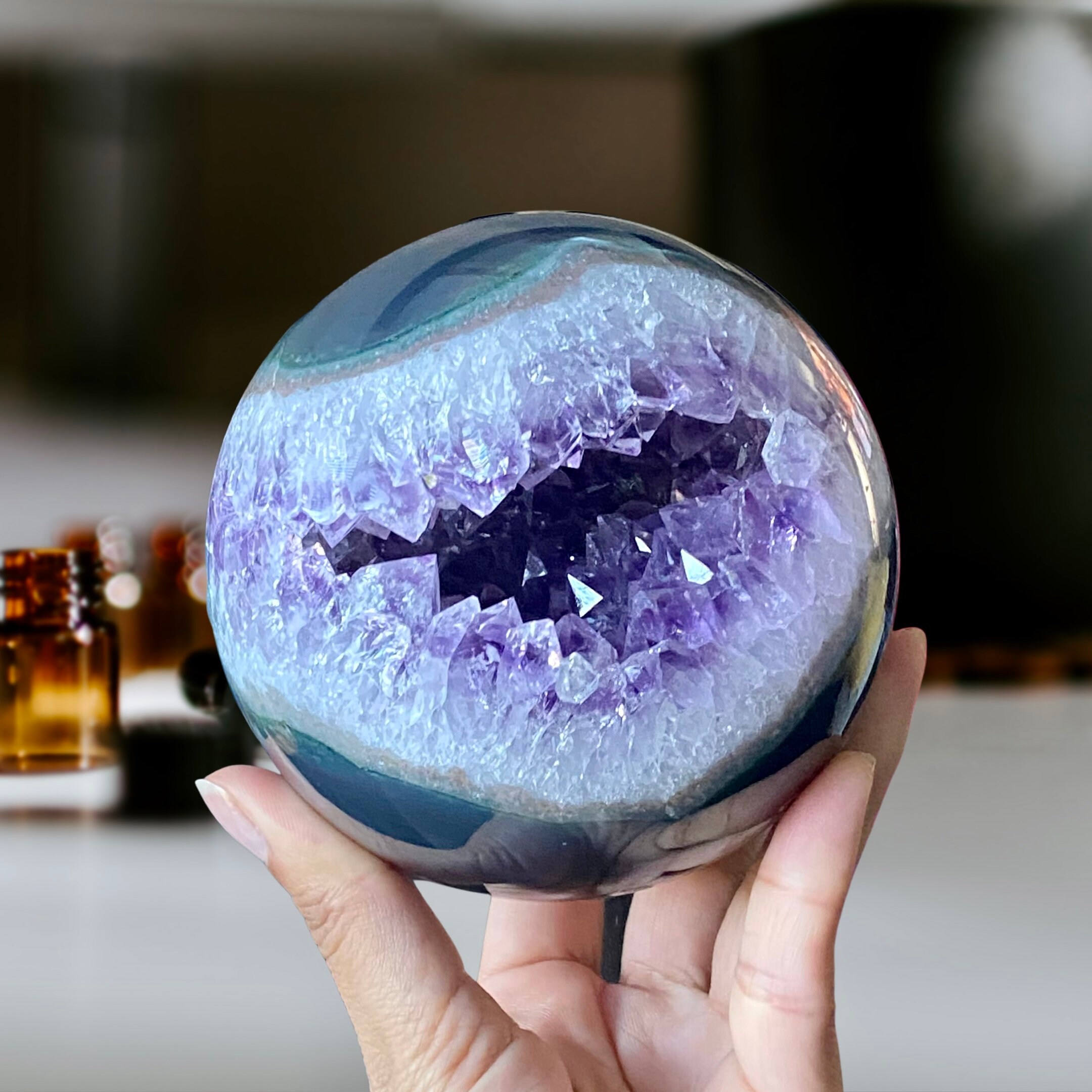 Large Amethyst Geode Sphere