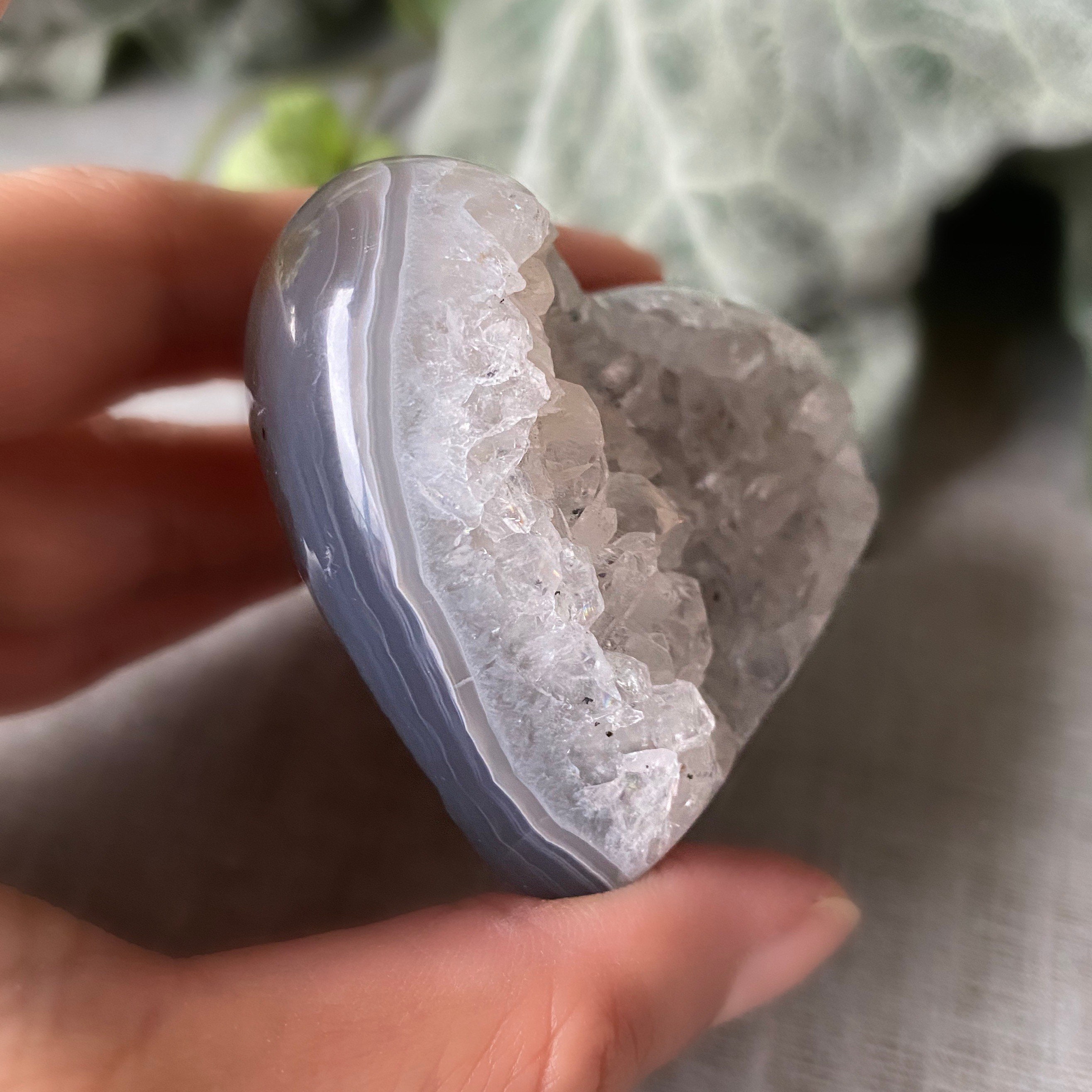 Agate Heart Geode (Amethyst Druzy Heart)