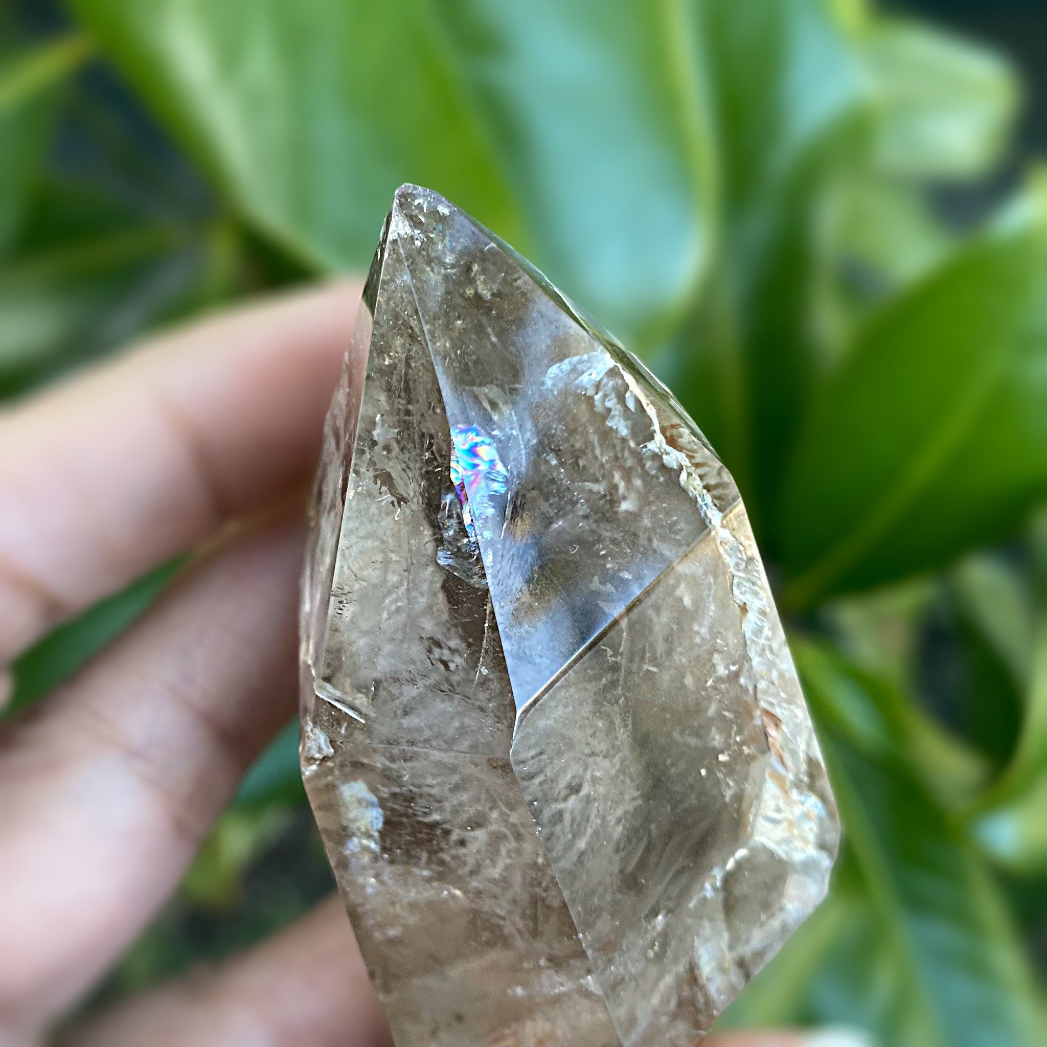 Smoky Elestial Quartz Polished Point